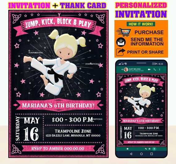 Invitaciones Para Fiestas De Taekwondo En Linea FREE Printable Karate