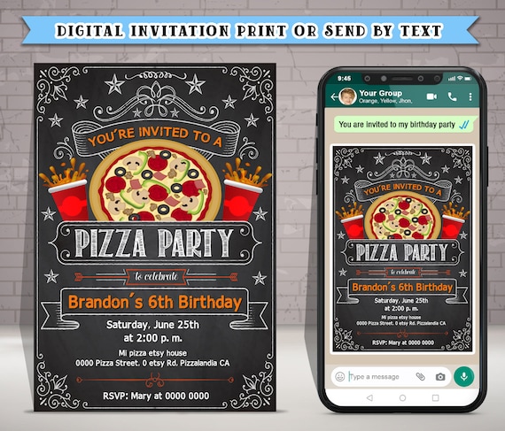 Free Printable Pizza Party Invitations