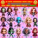 15 Cute Super Comic Hero Girls CHIBI Clipart Bundle, Png Transparent ...