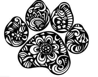 Mandala paw print | Etsy