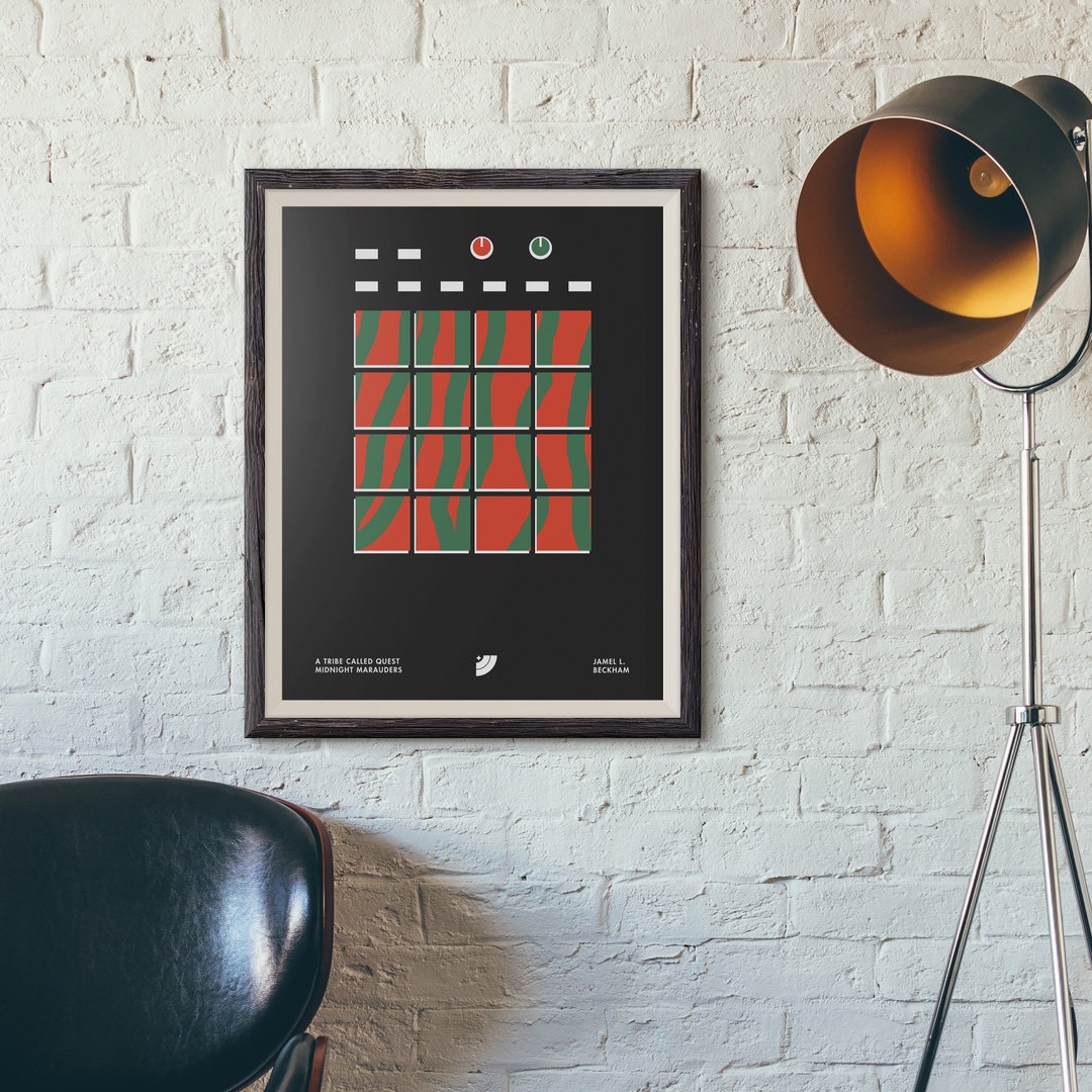 Atcq Poster, Music Decor Wall Art, Hip Hop Print, Red & Green Decor ...