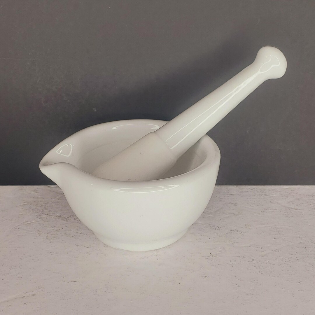 White Stone Mortar & Pestle Pouring Spout - Etsy