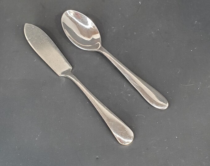 EPNS A1 Sheffield Butter Spreader and HM & Co Demitasse Spoon - Etsy