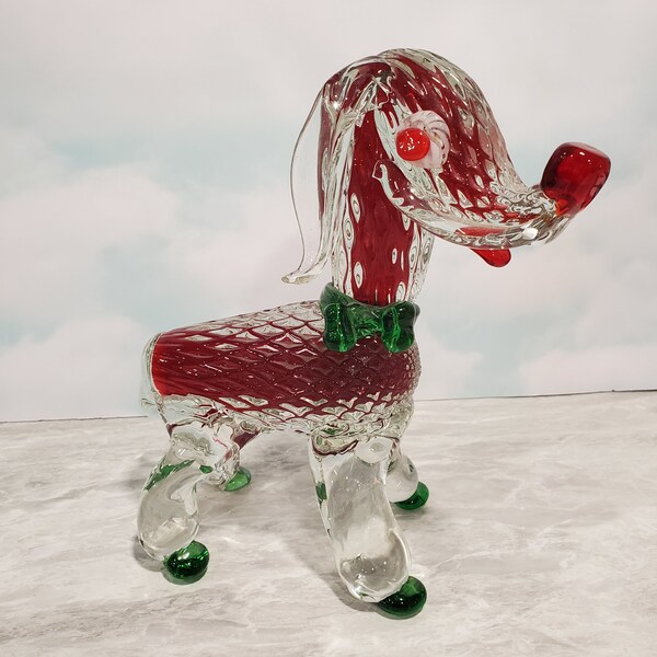 Glass Dog Figurine - Etsy
