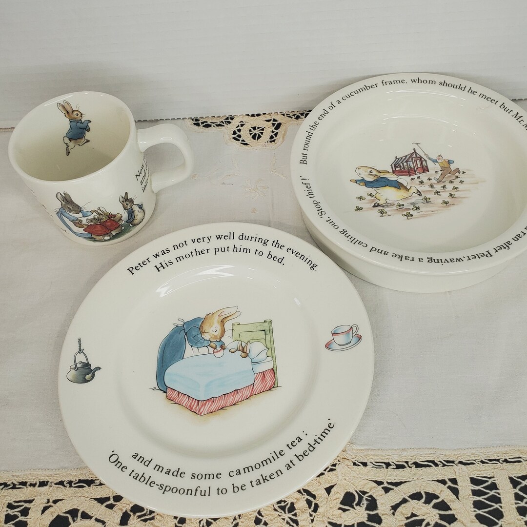Peter Rabbit Nursery Set by Wedgwood Mug Plate Porringer - Etsy