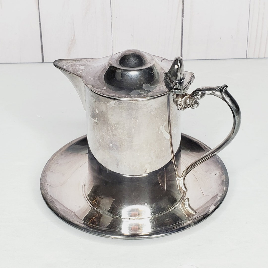 Wallace Syrup Pitcher With Attached Underplate Model M616 Silver Plate ...