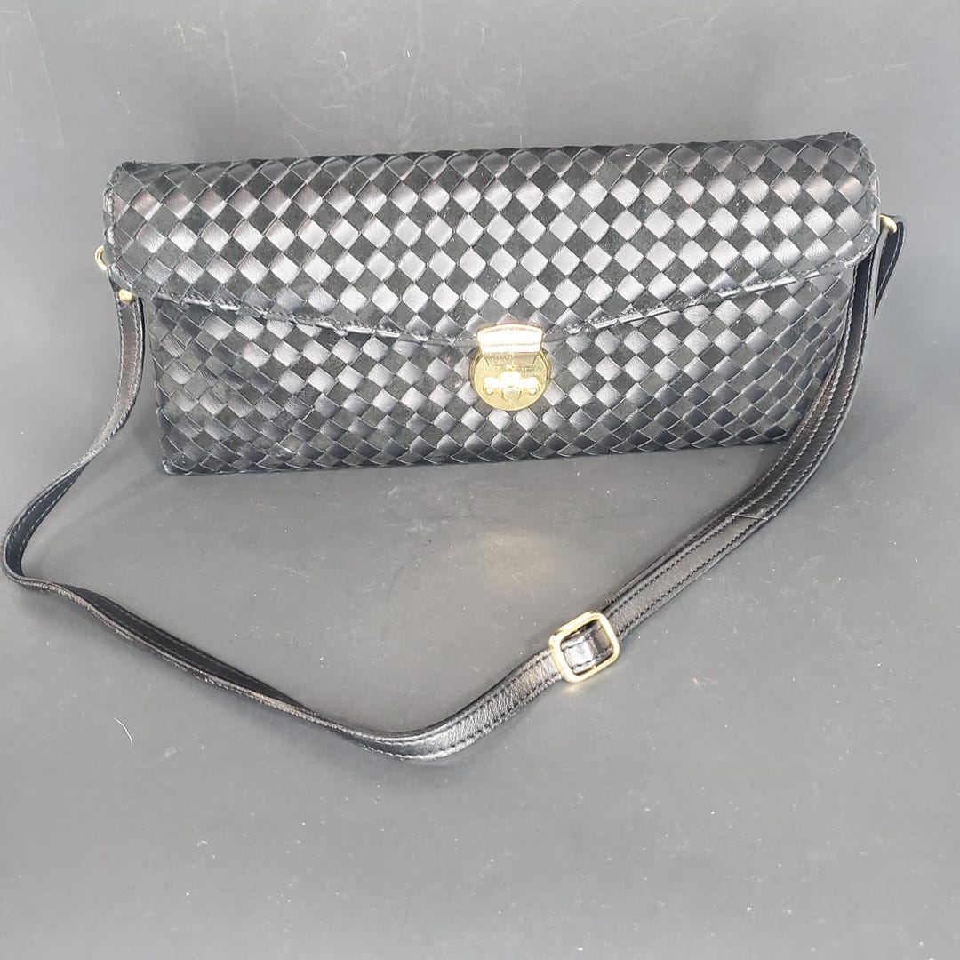 Stefano Bravo Woven Leather and Suede Purse Clutch Shoulder Bag Made in ...