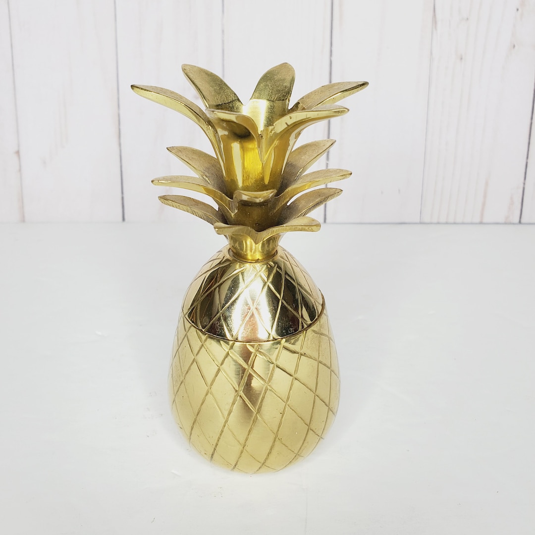 Brass Pineapple Opens Trinket Holder Made in India - Etsy