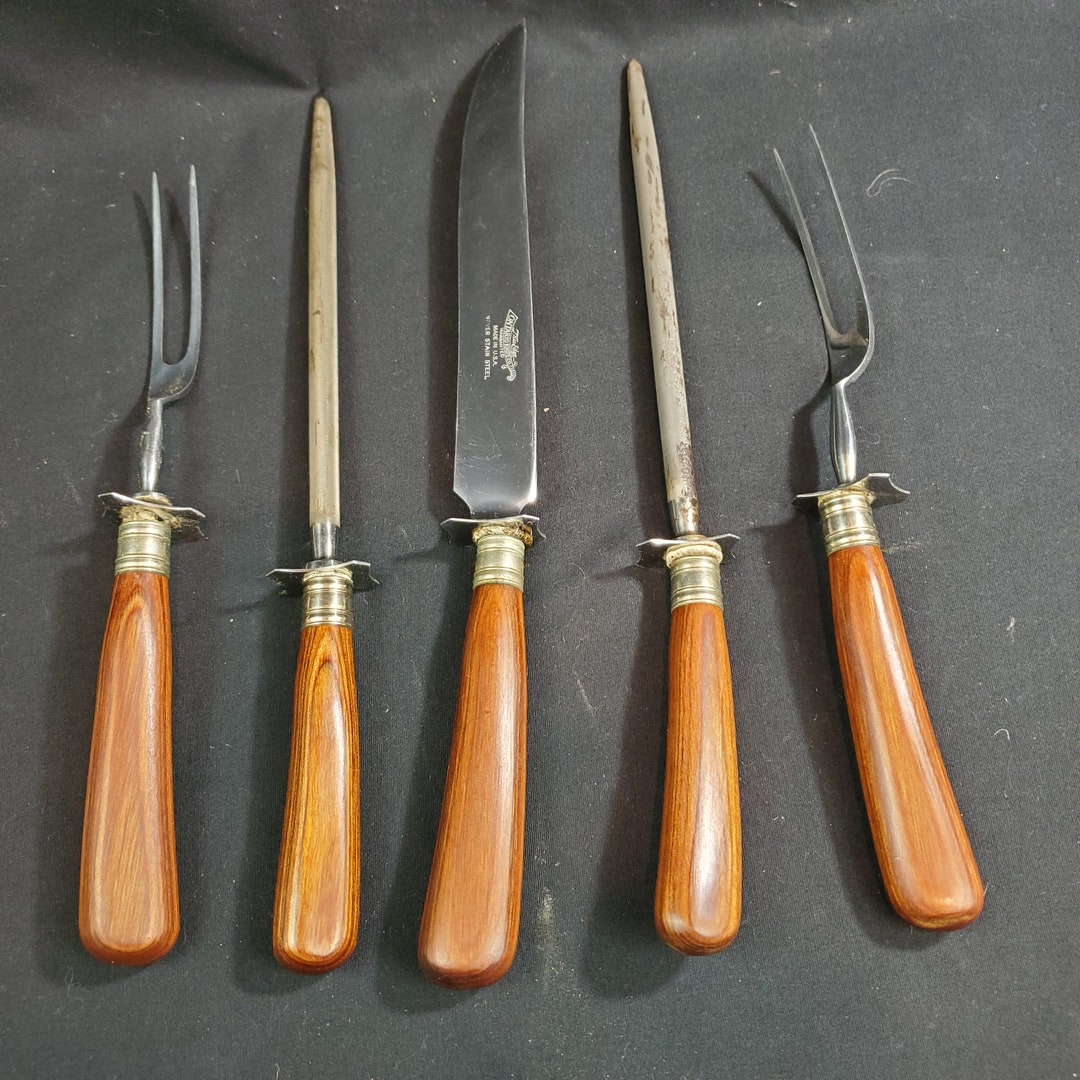 Ontario Knife Co Carving Set Carving Knife Steel Carving Fork Tru Edge ...