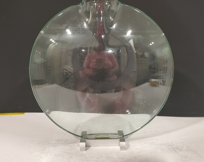 Round Clear Art Glass Vase With Attached Stand - Etsy