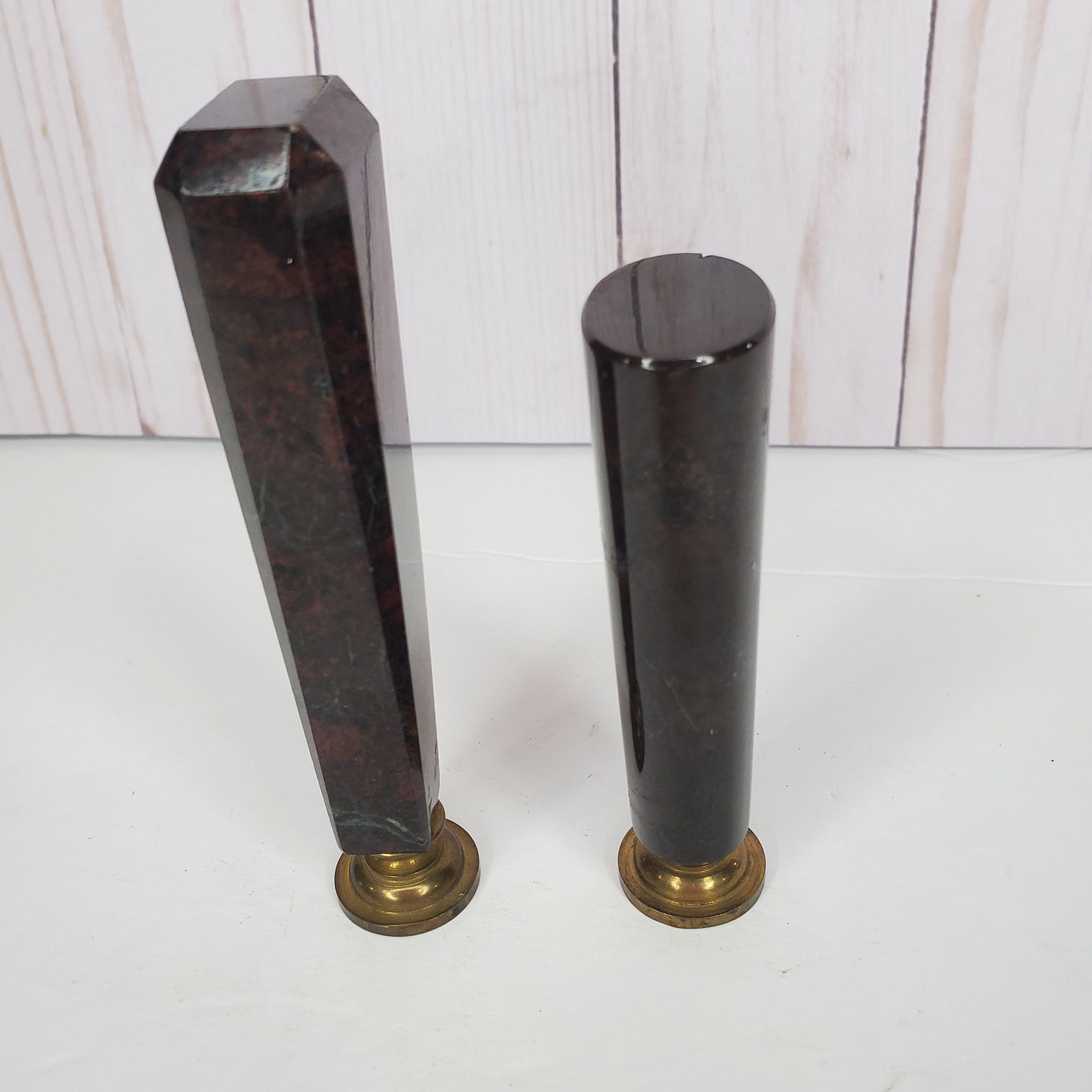 Vintage Marble Stone Wax Seal Stamp Handles With Blank Seals Set of 2 ...