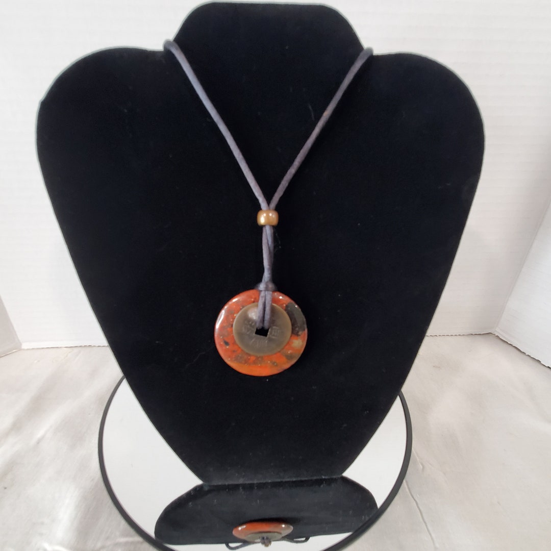 Ching Coin Pendant Necklace Sacred Earth Amulet 17" Long - Etsy