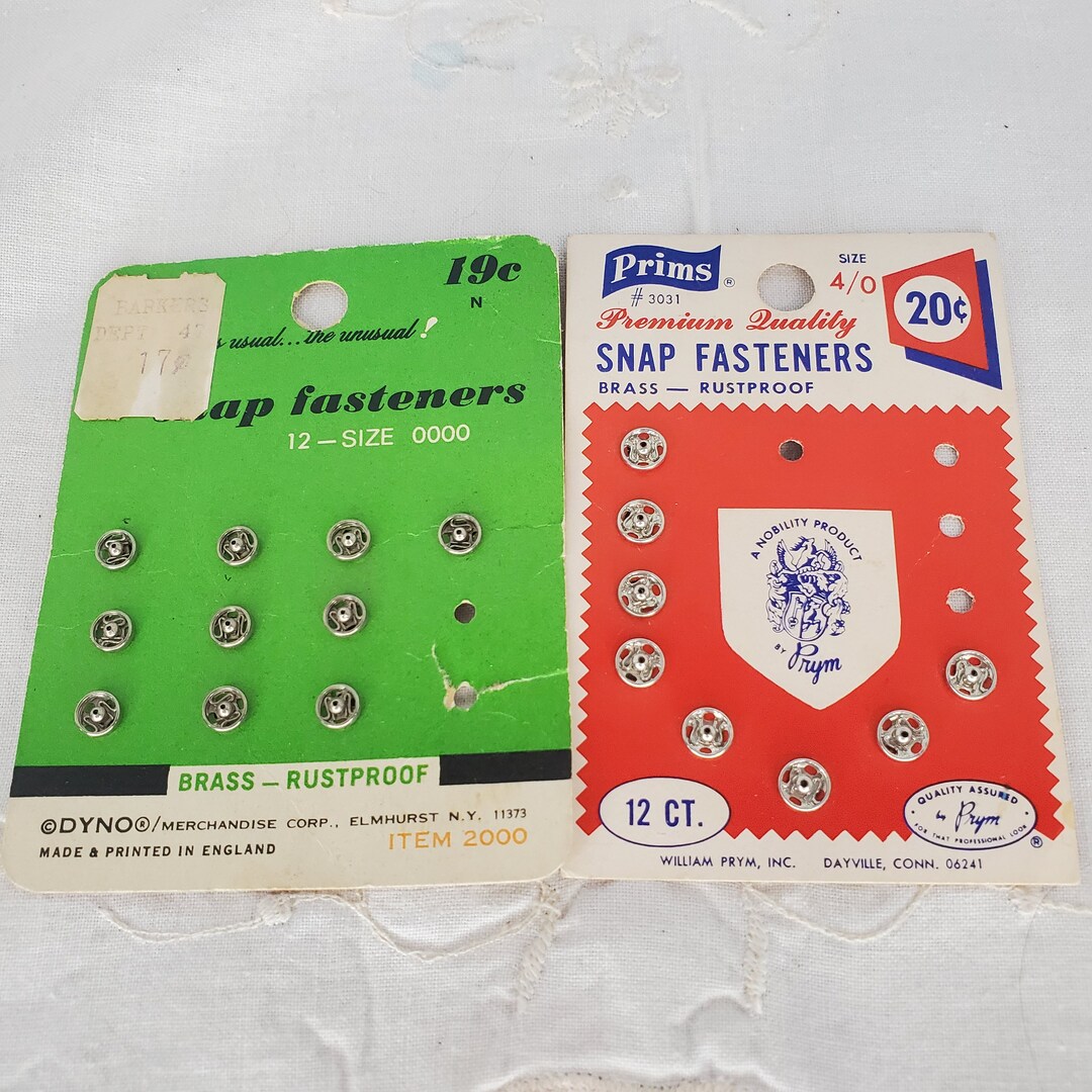 Vintage Snap Fasteners Prims & Dyno Set of 2 Packages - Etsy