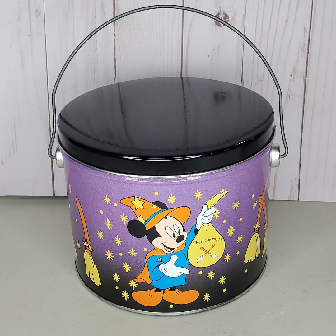 Mickey Sorcerer Metal Bucket With Handle Trick or Treat EMPTY - Etsy
