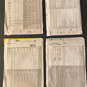 NEW Mccall’s 3365 , M5152 , 2849 , MP419 , M6186 , 4150 Patterns ...