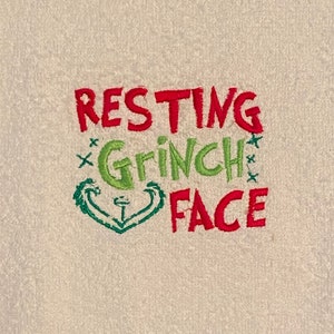 Grinch Towel Embroidered Kitchen Hand Towel Bathroom Hand Towel Made in ...