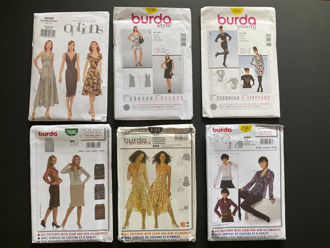 Pattern Vogue 9668 Burda 7514 Burda 7312 Burda 7895 - Etsy