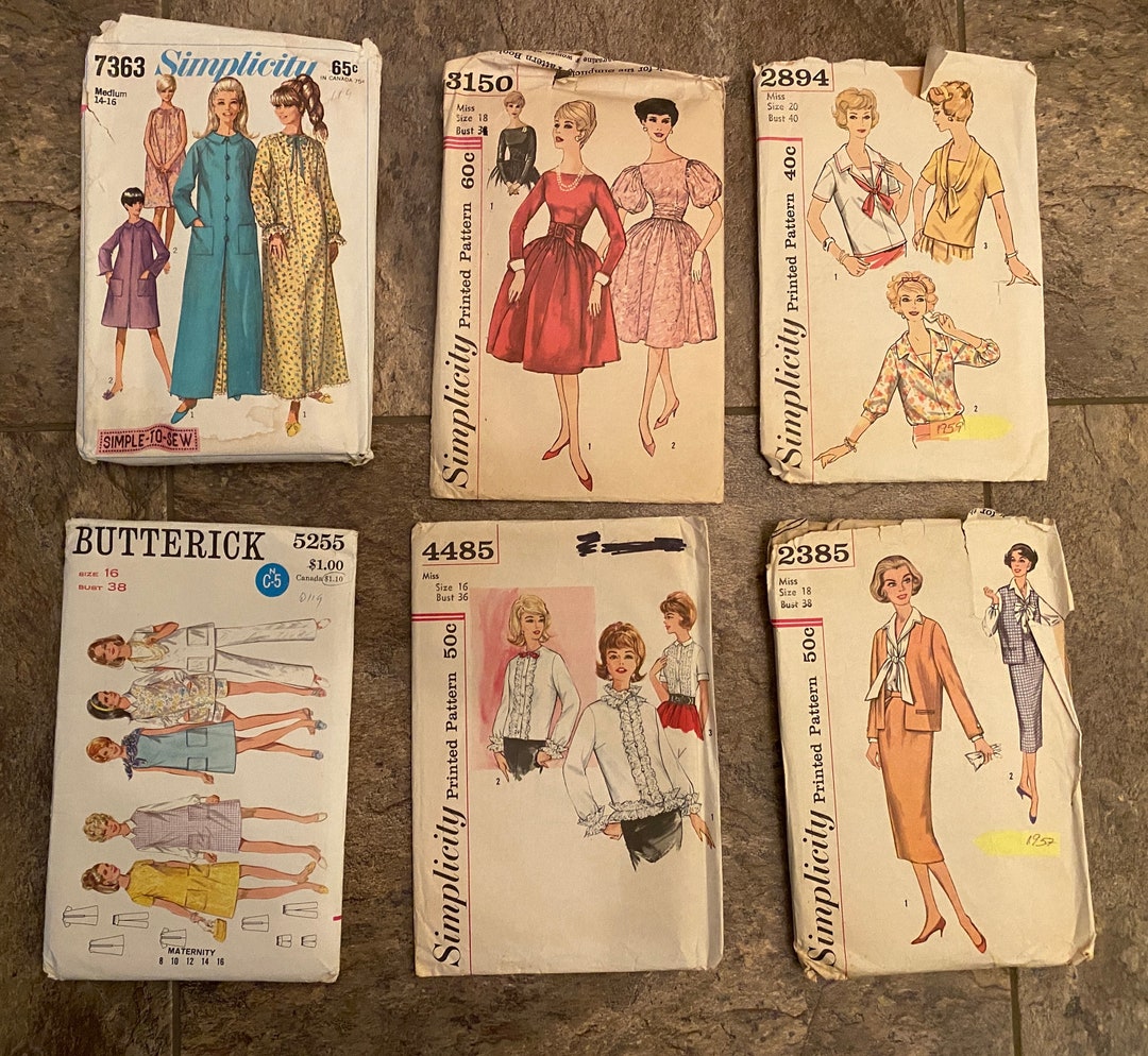 Vintage Patterns simplicity 4485 2894 Simplicity 3150 Butterick 5225 ...