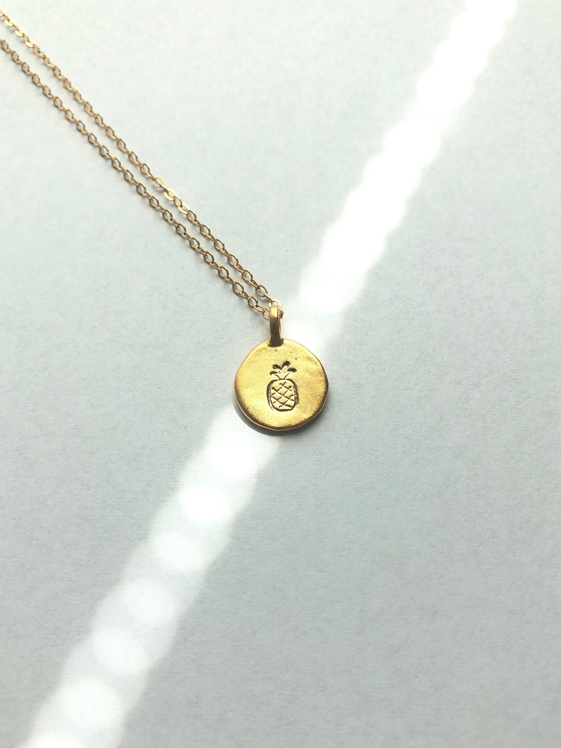 Matte Gold Pineapple Pendant Necklace. Good Luck Pineapple - Etsy