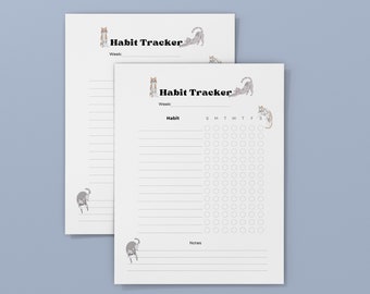 Habit Tracker Printable Daily Habit Chart Cute Habit - Etsy