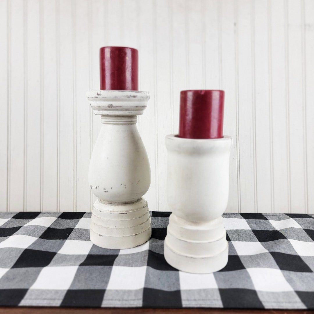 Ready to Ship / Farmhouse Style Chunky Candlesticks / Baluster Style ...