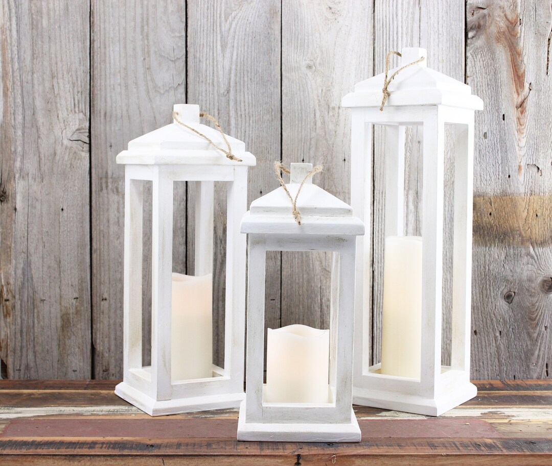 Rustic Lantern / Farmhouse Decor / Wooden Lantern / Wedding Lantern ...