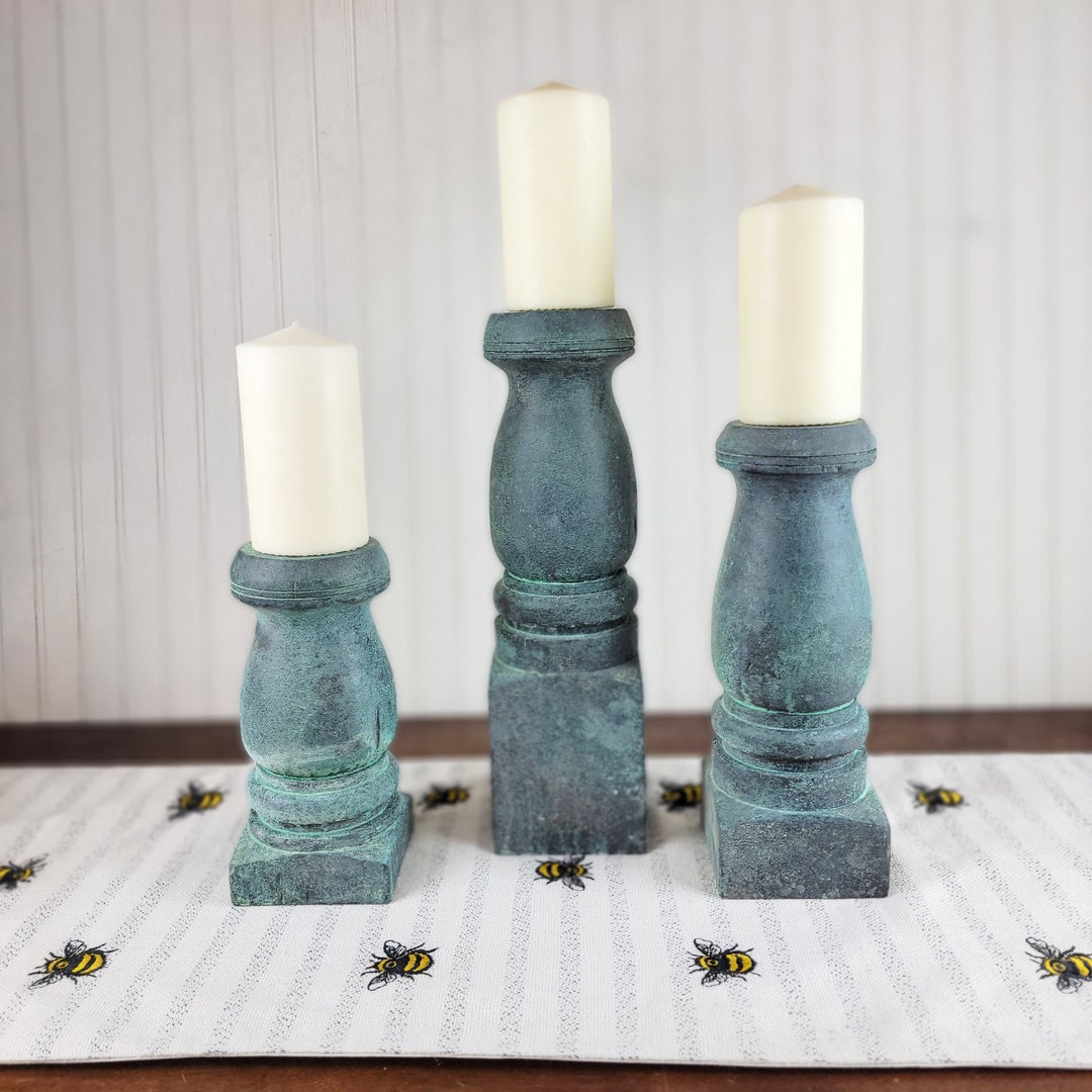 Ready to Ship / Baluster Style Chunky Candlesticks / Weathered Bronze ...