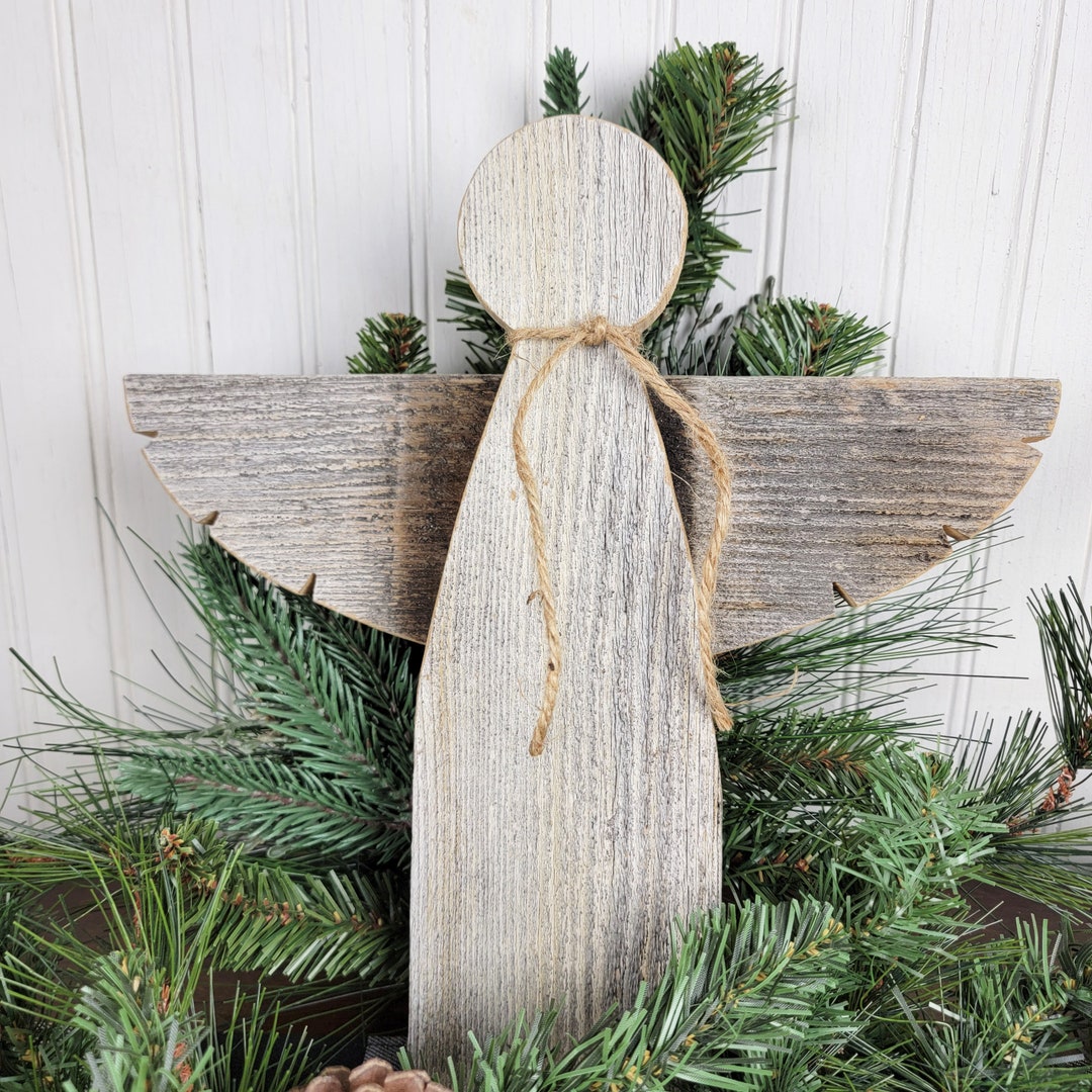 Angel Christmas Tree Topper / Wooden Angel / Rustic Angel / Reclaimed ...