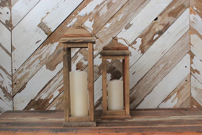 Rustic Lantern Farmhouse Decor Wooden Lantern Wedding - Etsy