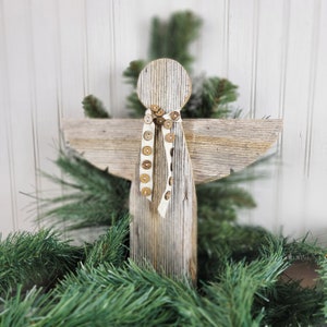 Angel Christmas Tree Topper / Wooden Angel / Rustic Angel / Reclaimed ...