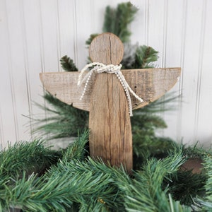 Angel Christmas Tree Topper / Wooden Angel / Rustic Angel / Reclaimed ...