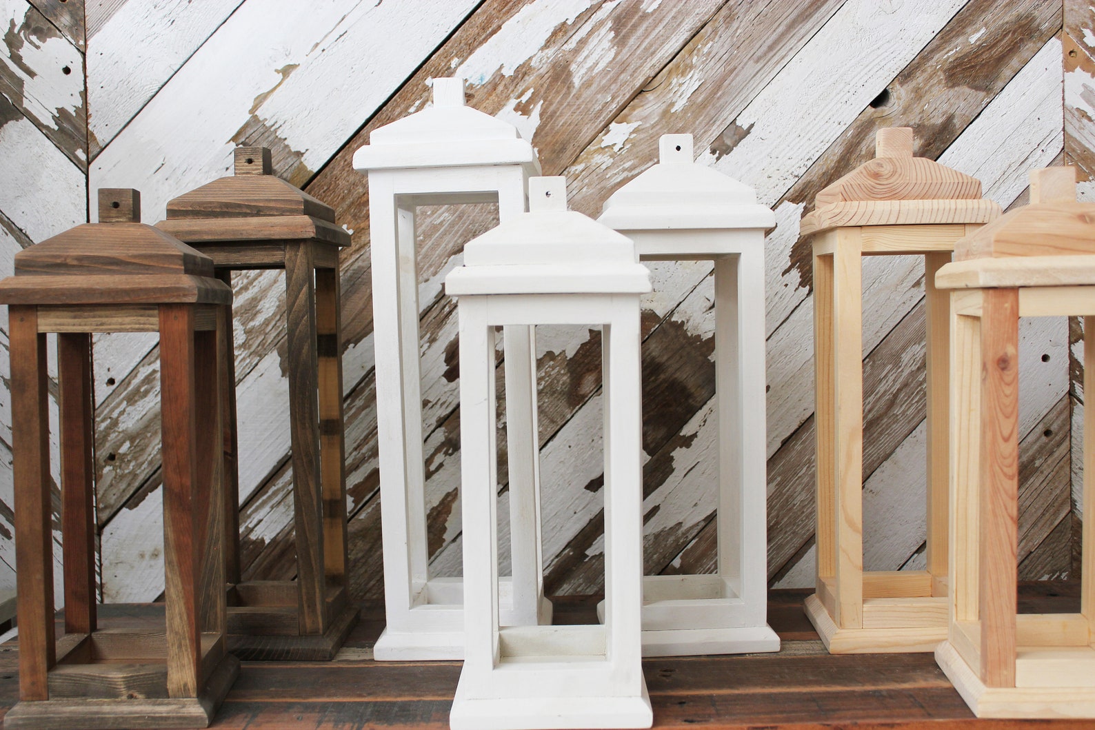 Rustic Lantern / Farmhouse Decor / Wooden Lantern / Wedding Lantern ...