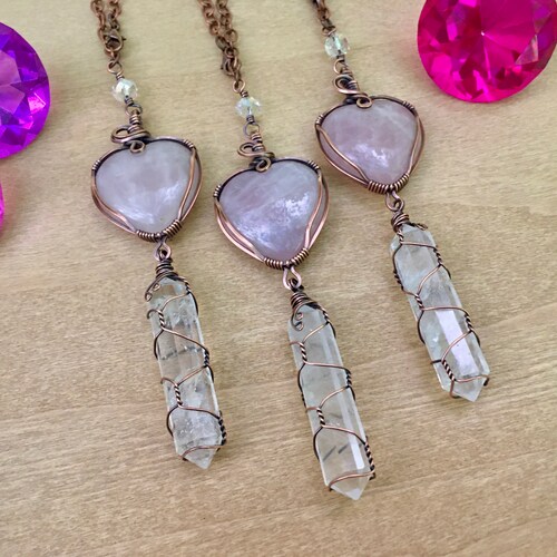 Rose Quartz Crystal Car Charm Rear View Mirror Charm Car - Etsy