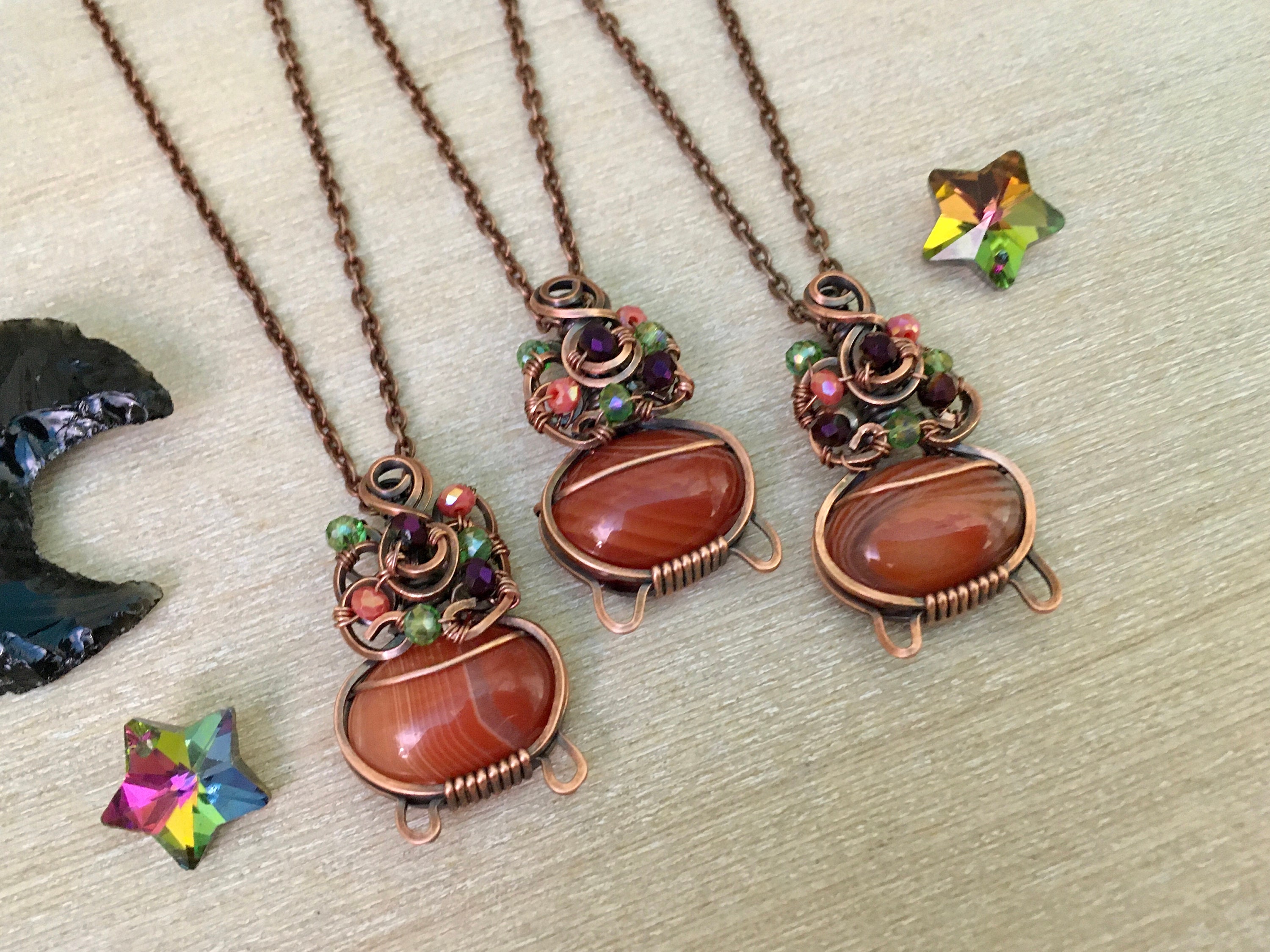 Cauldron Necklace, Crystal Necklace, Halloween Jewelry, Wire Wrapped - Etsy