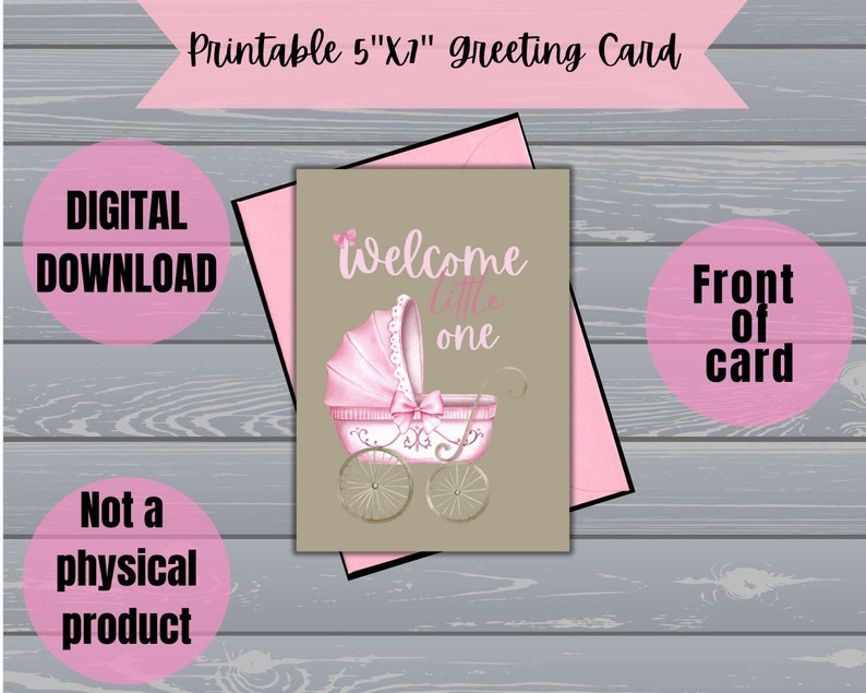 Baby Card - Printable - Instant Download - Congratulations Card - Baby ...