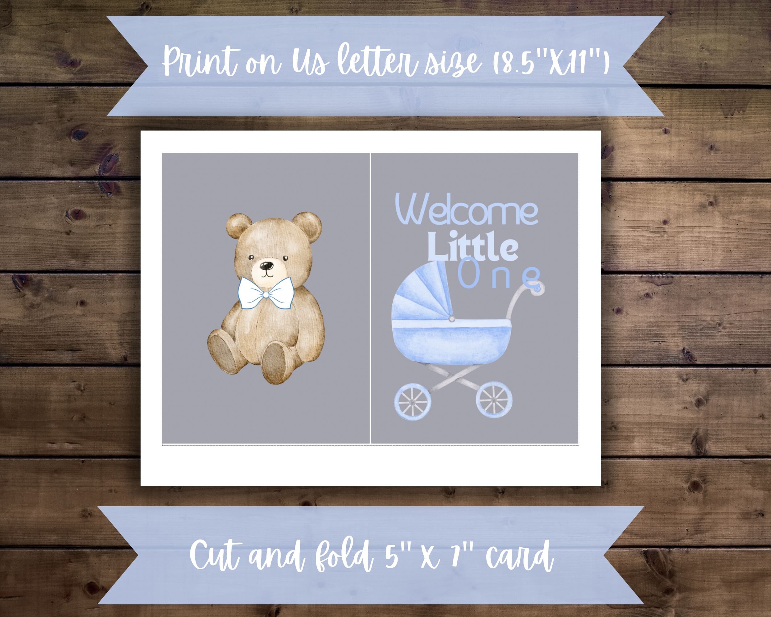 Baby Card - Printable - Instant Download - Congratulations Card - Baby ...