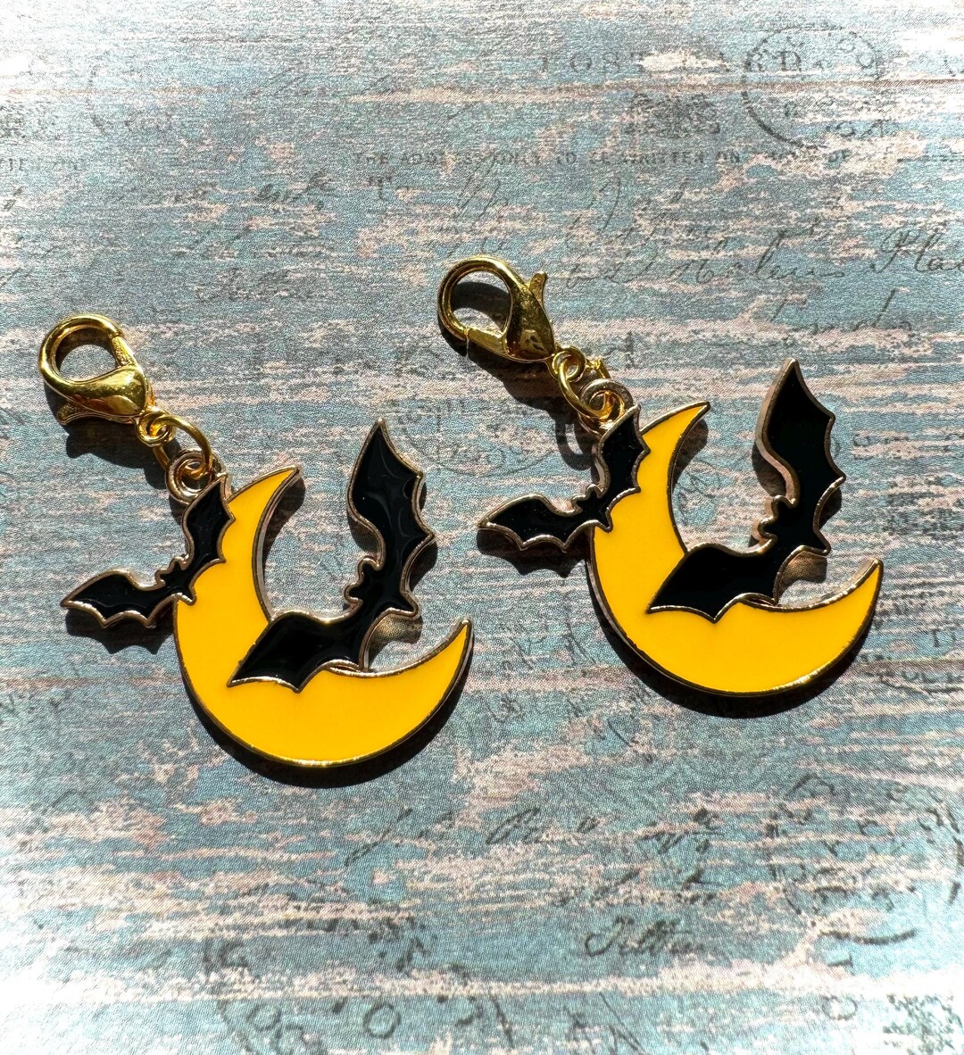 Moon and Bat Stitch Markers - Etsy