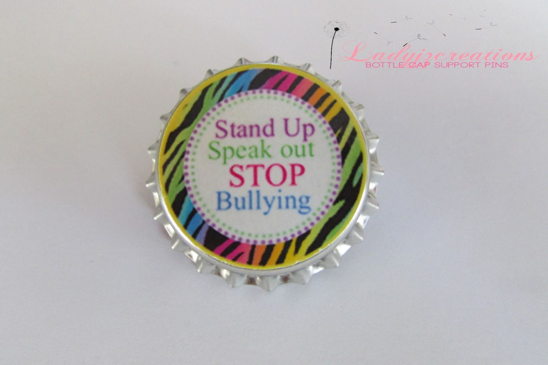 Anti Bullying Bottle Cap Pins - Etsy