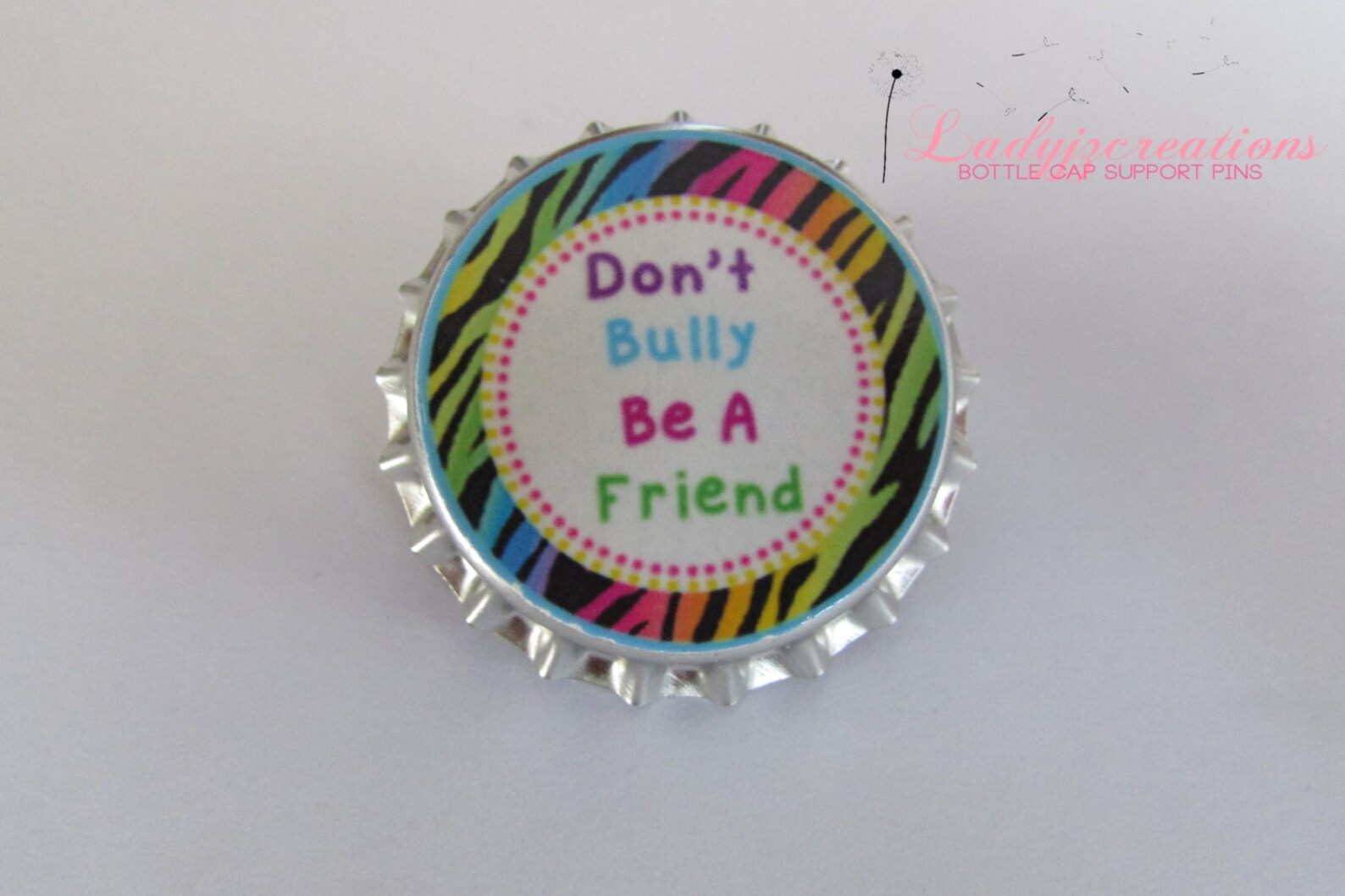 Anti Bullying Bottle Cap Pins - Etsy