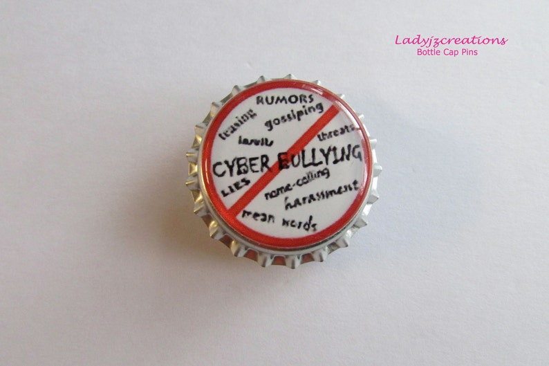Anti Bullying Bottle Cap Pins - Etsy