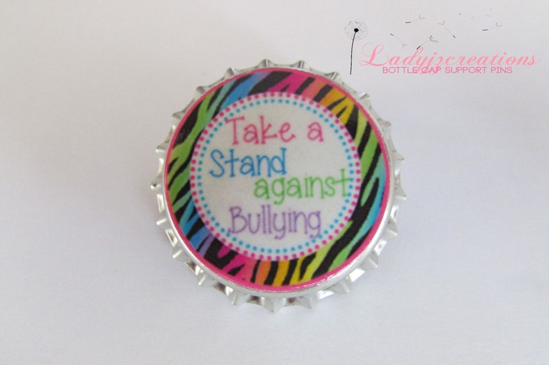 Anti Bullying Bottle Cap Pins - Etsy