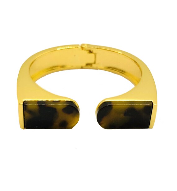 CABI Cuff Faux Tortoise Shell Gold Accent Open End Br… - Gem