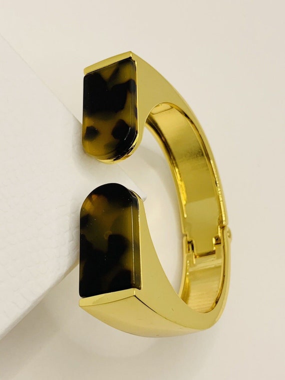 CABI Cuff Faux Tortoise Shell Gold Accent Open End Br… - Gem