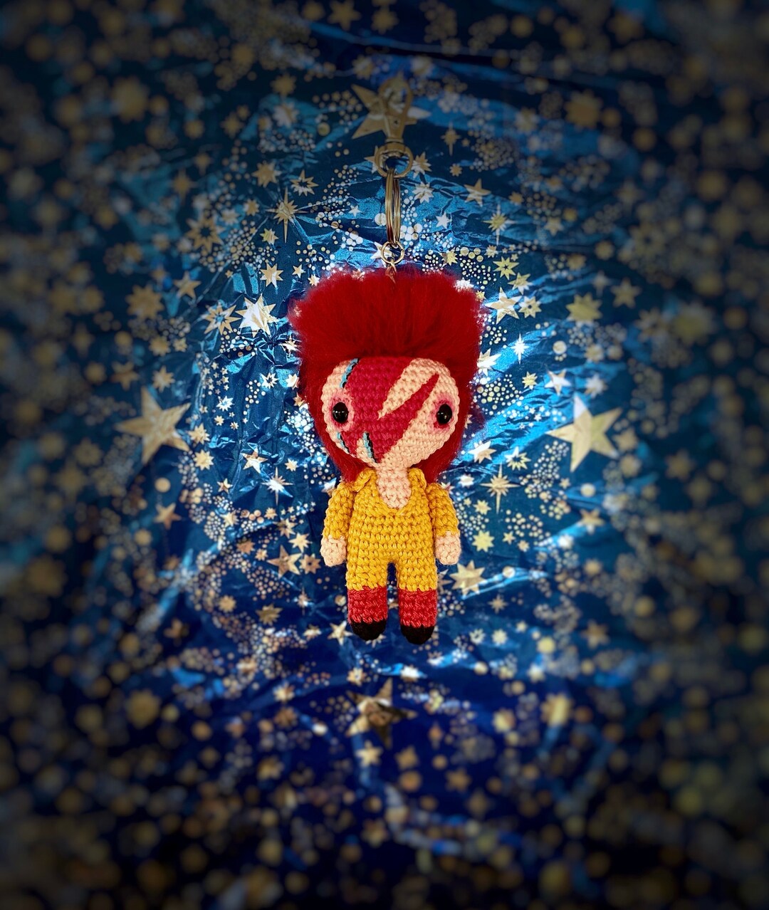 David Bowie Inspired Doll, Amigurumi, 10cm, Keychain - Etsy