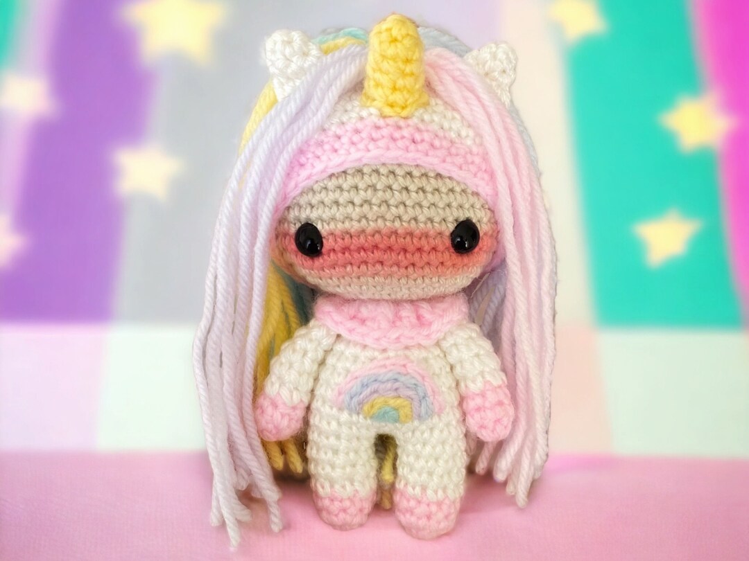 Lycia the Unicorn, Handmade Art Doll, 10cm Doll, Cute Keychain ...