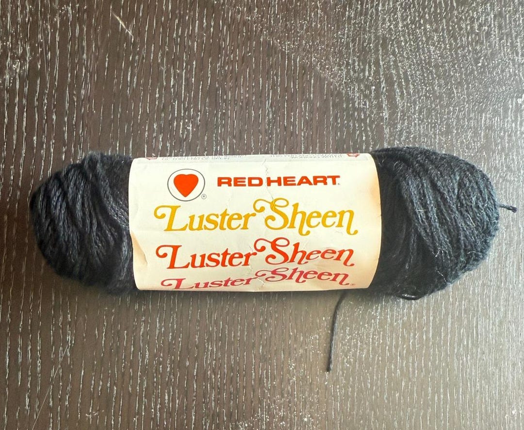 Red Heart Luster Sheen Yarn in Black #2 Acrylic - Etsy