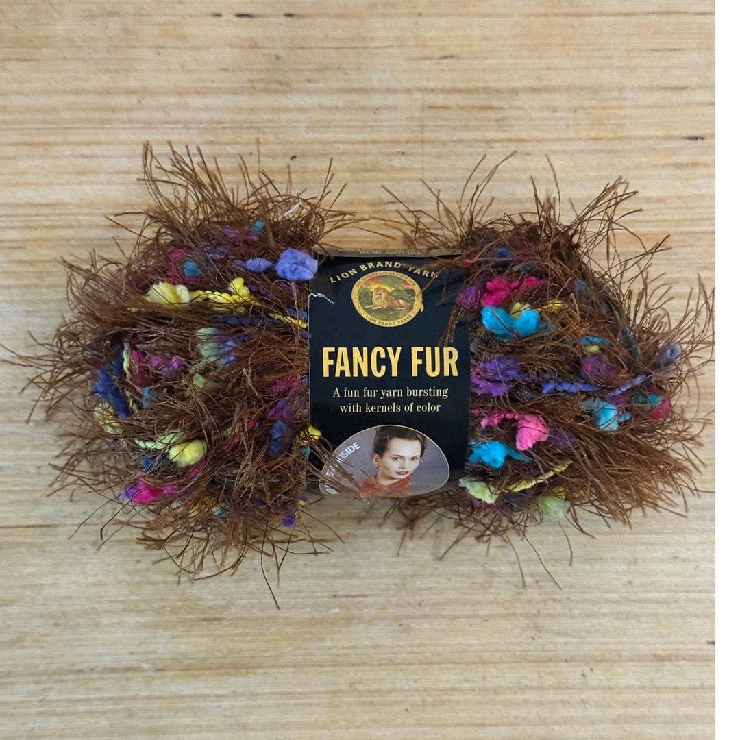 Lion Brand Fancy Fur Yarn in Chocolate Sprinkles Novelty Eyelash - Etsy