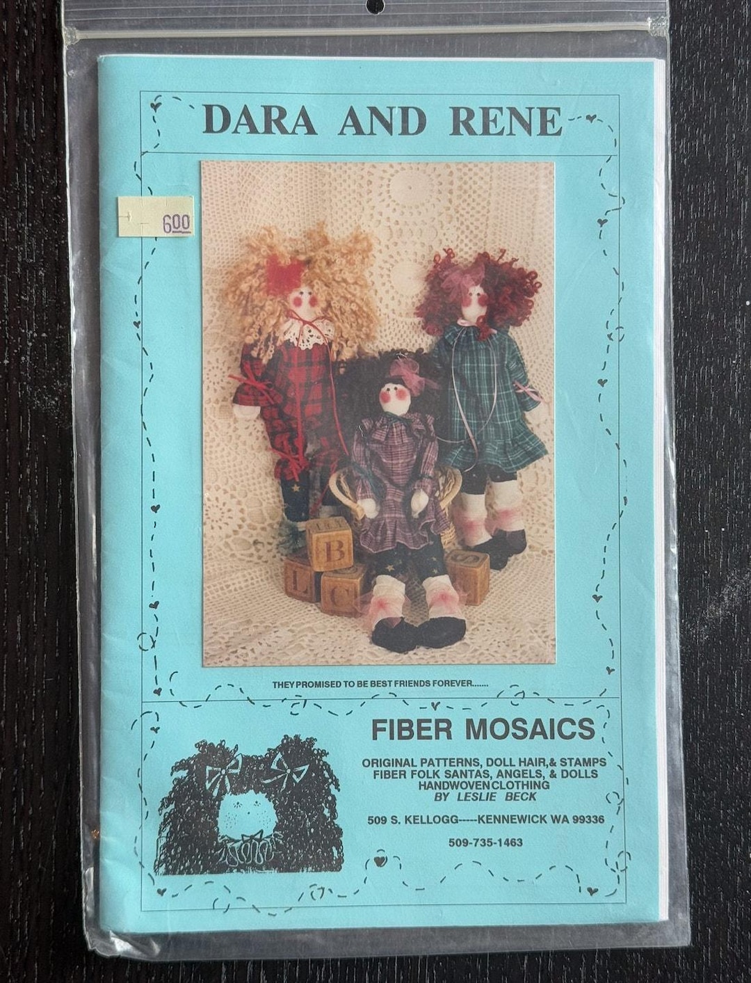 Fiber Mosaics Dara and Rene 15" Doll Pattern UNCUT 1991 - Etsy