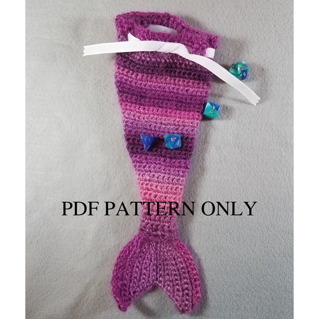 Crochet Pattern, Mermaid Dice Bag, Purse, PDF Download, Mermaid Tail ...