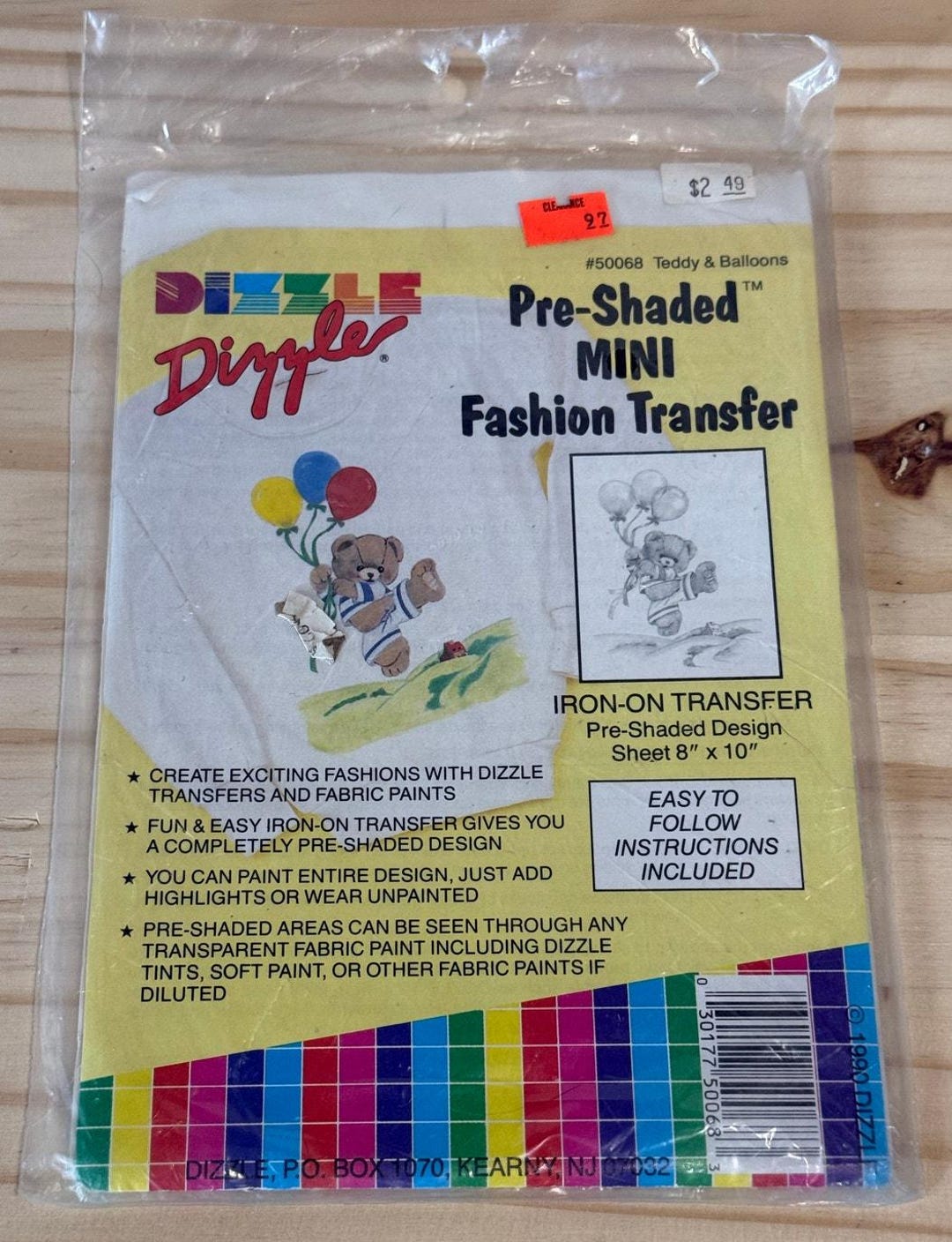 Dizzle Pre-shaded Mini Fashion Transfer #50068 Teddy & Balloons 1990 - Etsy